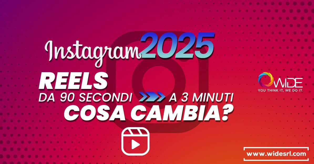 Instagram 2025: Reels da 90 secondi a 3 minuti, cosa cambia? | Wide Srl